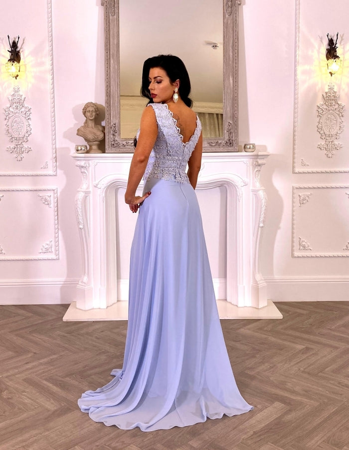Pia Michi Powder Blue Evening Gown 11329 – Lucindas on-line